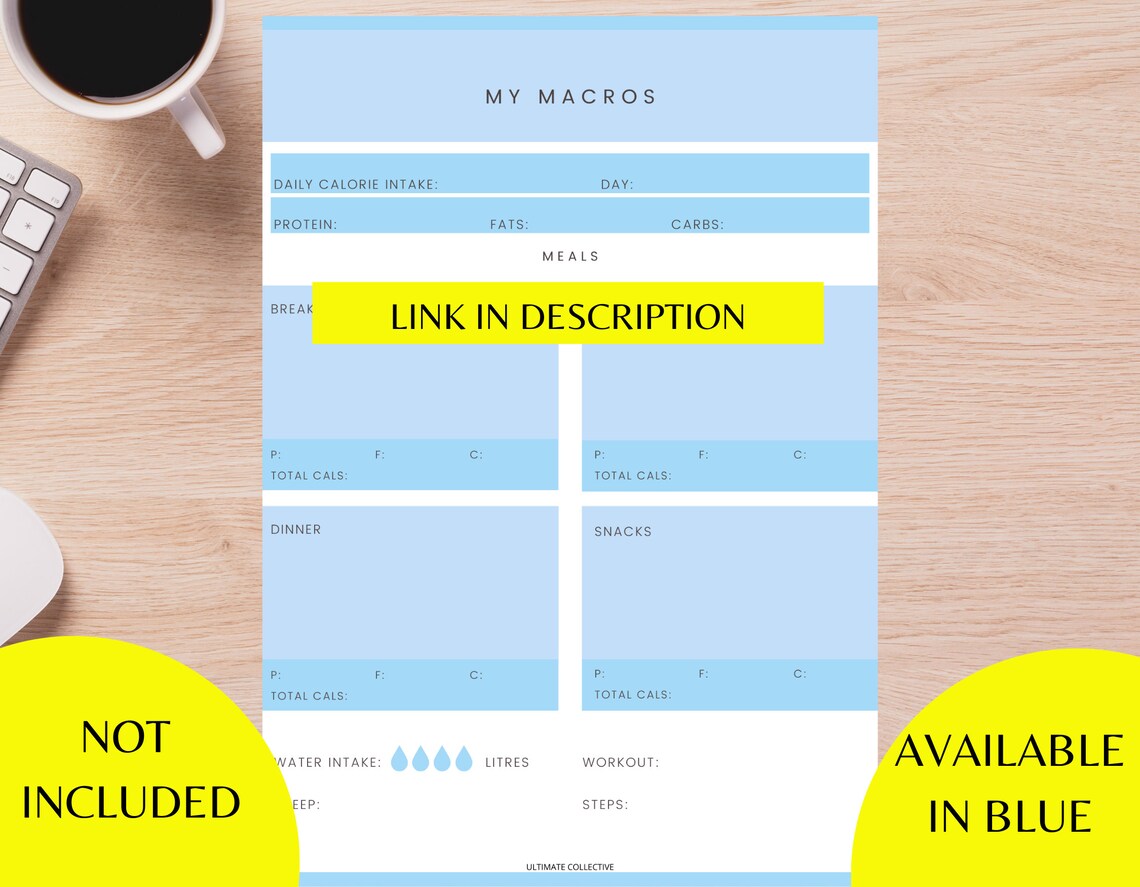 Macro Tracker Printable, Daily Macro Diary, Meal Planner, Meal Tracker ...