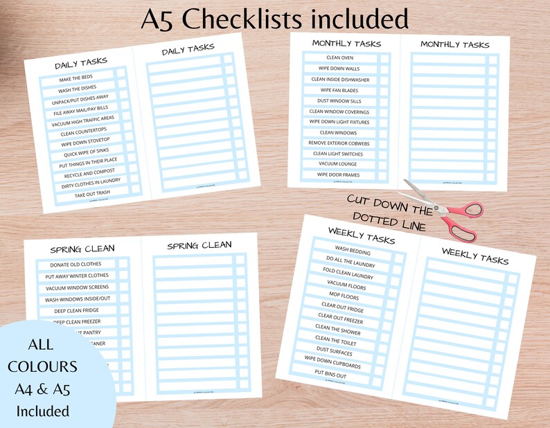Editable Cleaning Checklist, Weekly, Monthly, Cleaning Checklist ...