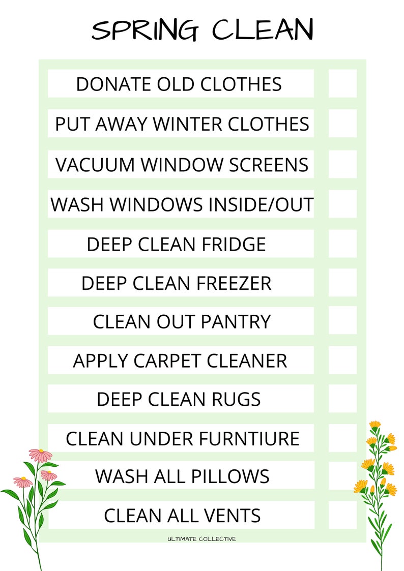 Editable House Cleaning Checklist Daily Cleaning Checklist to Do Lists ...