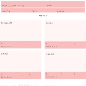 Macro Tracker Printable, Daily Macro Diary, Meal Planner, Meal Tracker ...
