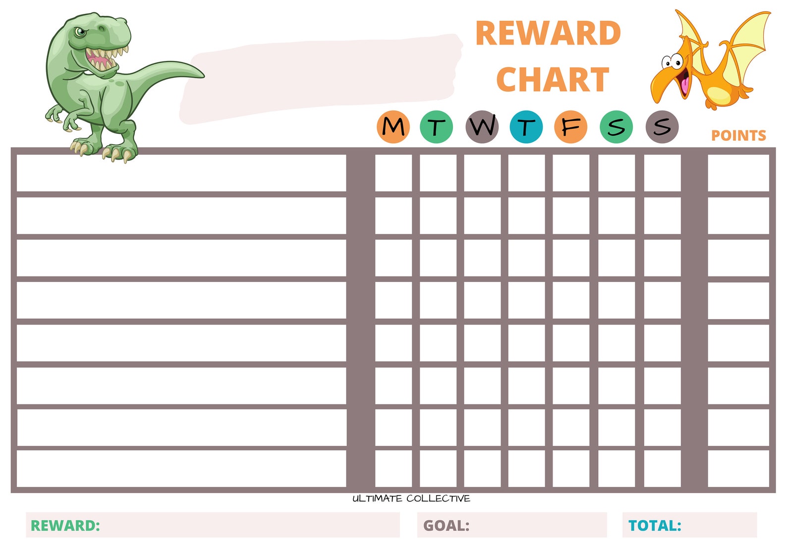 Dinosaur Reward Chart for Boy, Chore Chart for Boy, Instant Download ...