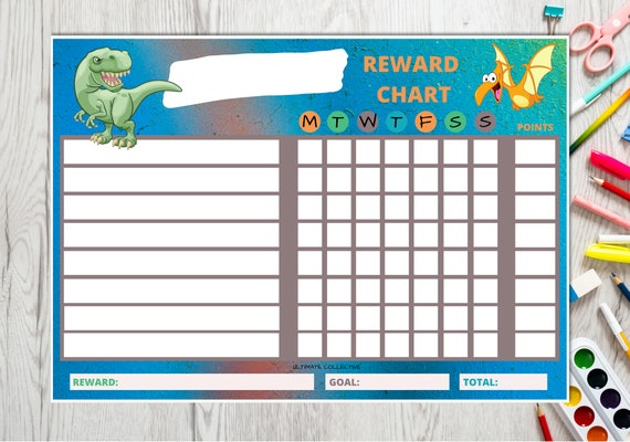 Dinosaur Reward Chart for Boy Chore Chart for Boy Instant | Etsy