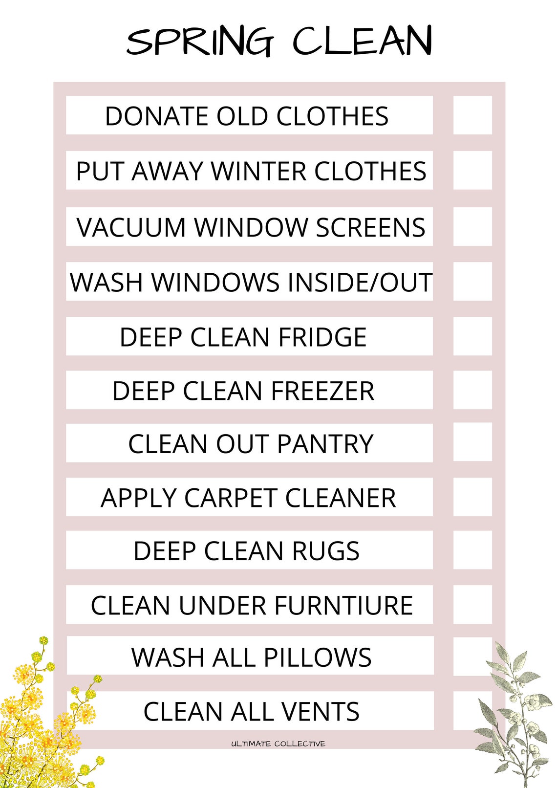 Editable House Cleaning Checklist Daily Cleaning Checklist to Do Lists ...