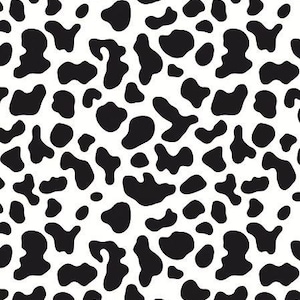 Cow Print Seamless Pattern, Black and White Digital Paper (PNG) - Etsy