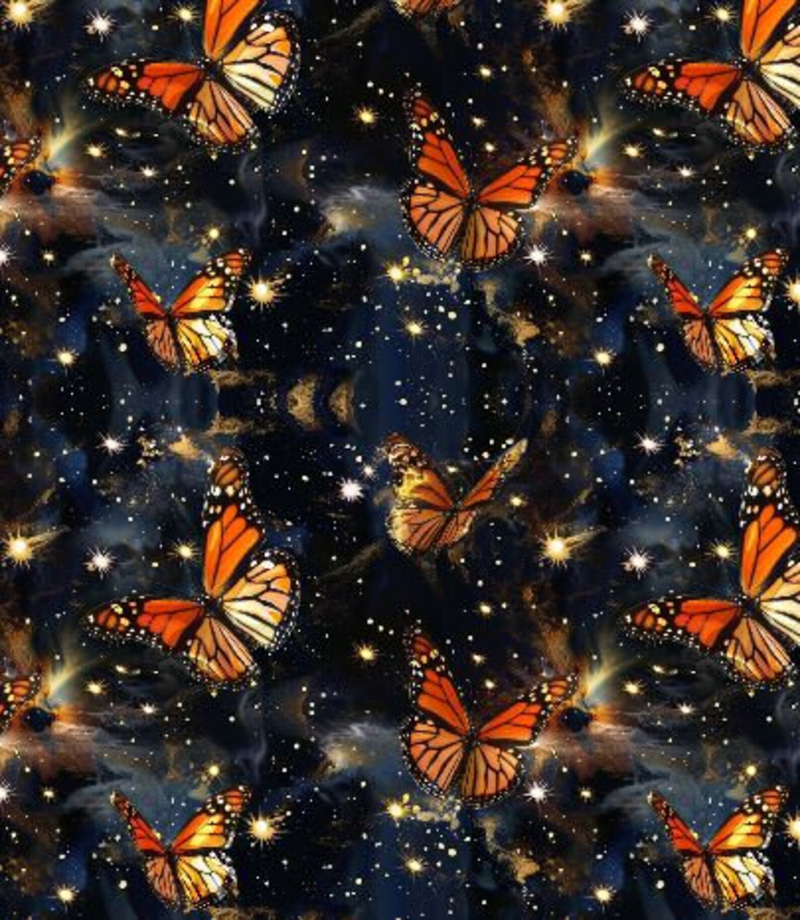 Monarch Butterfly Space Pattern, Seamless Tiled Digital Paper (PNG) - Etsy