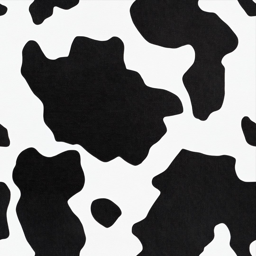 Large Spot Cow Print Seamless Pattern, Black and White Cow Print ...