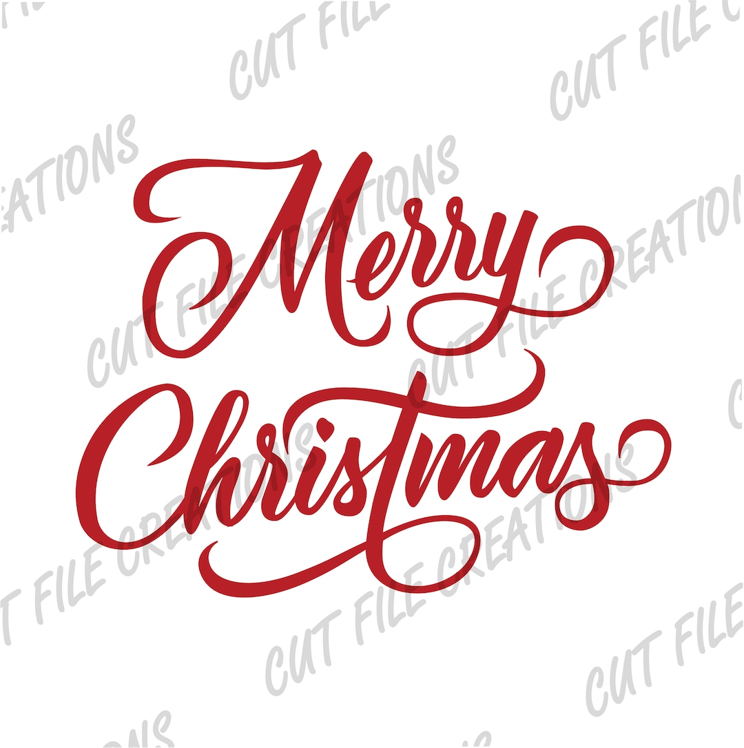 Merry Christmas Text (svg, Png, Eps, Dxf Cut Files, Digital Download ...