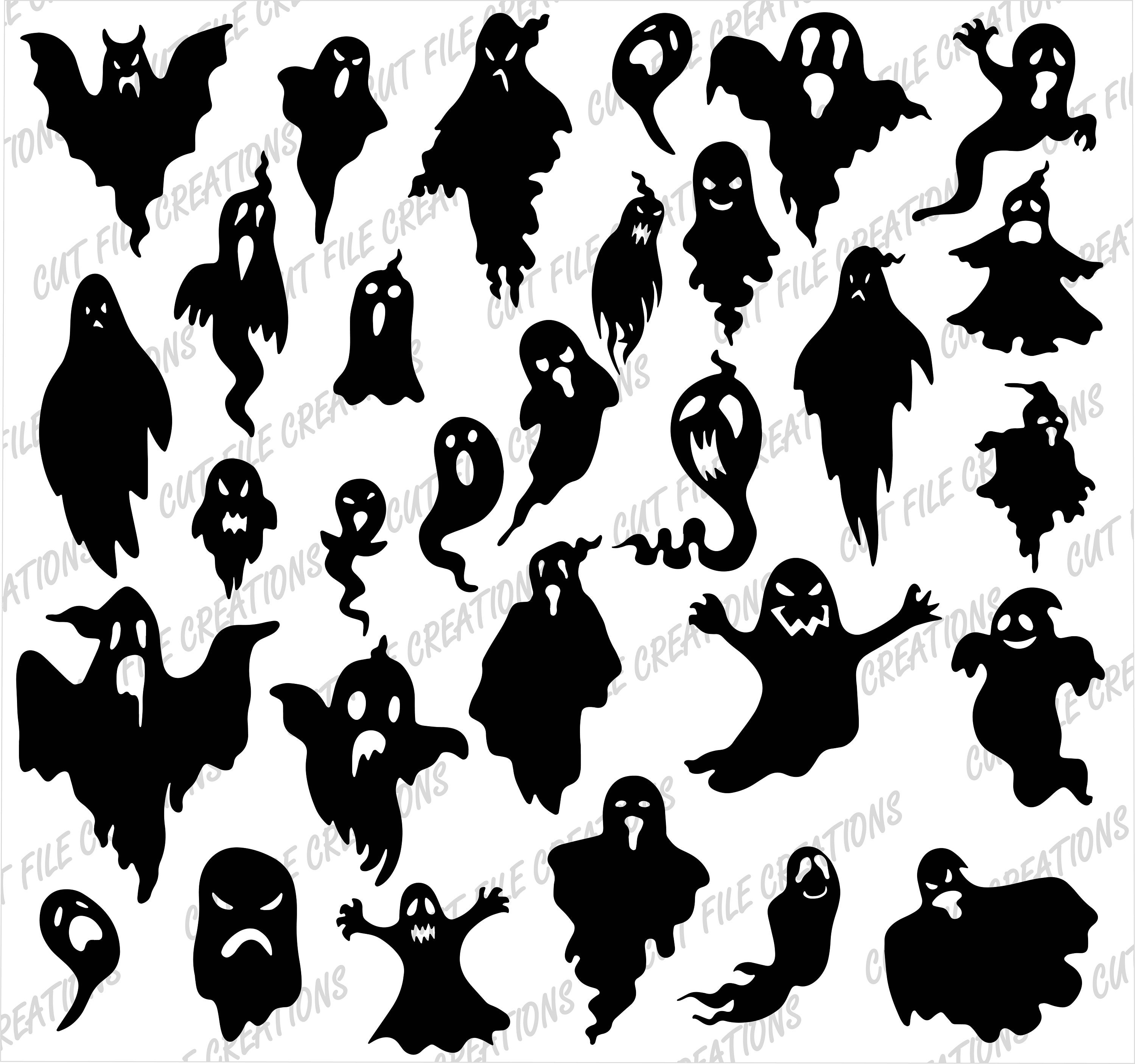 Ghost SVG Bundle, Halloween SVG Bundle, Scary Ghosts Svg, Cut File for ...