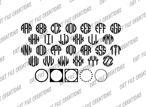 Circle Block Monogram Font Photographs