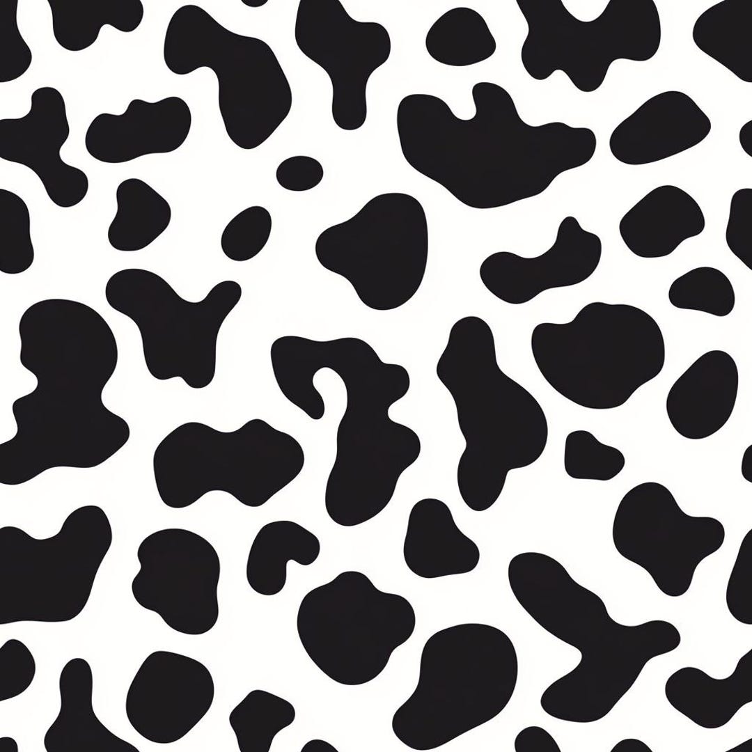 Cow Print Seamless Pattern, Black and White Digital Paper (PNG) - Etsy