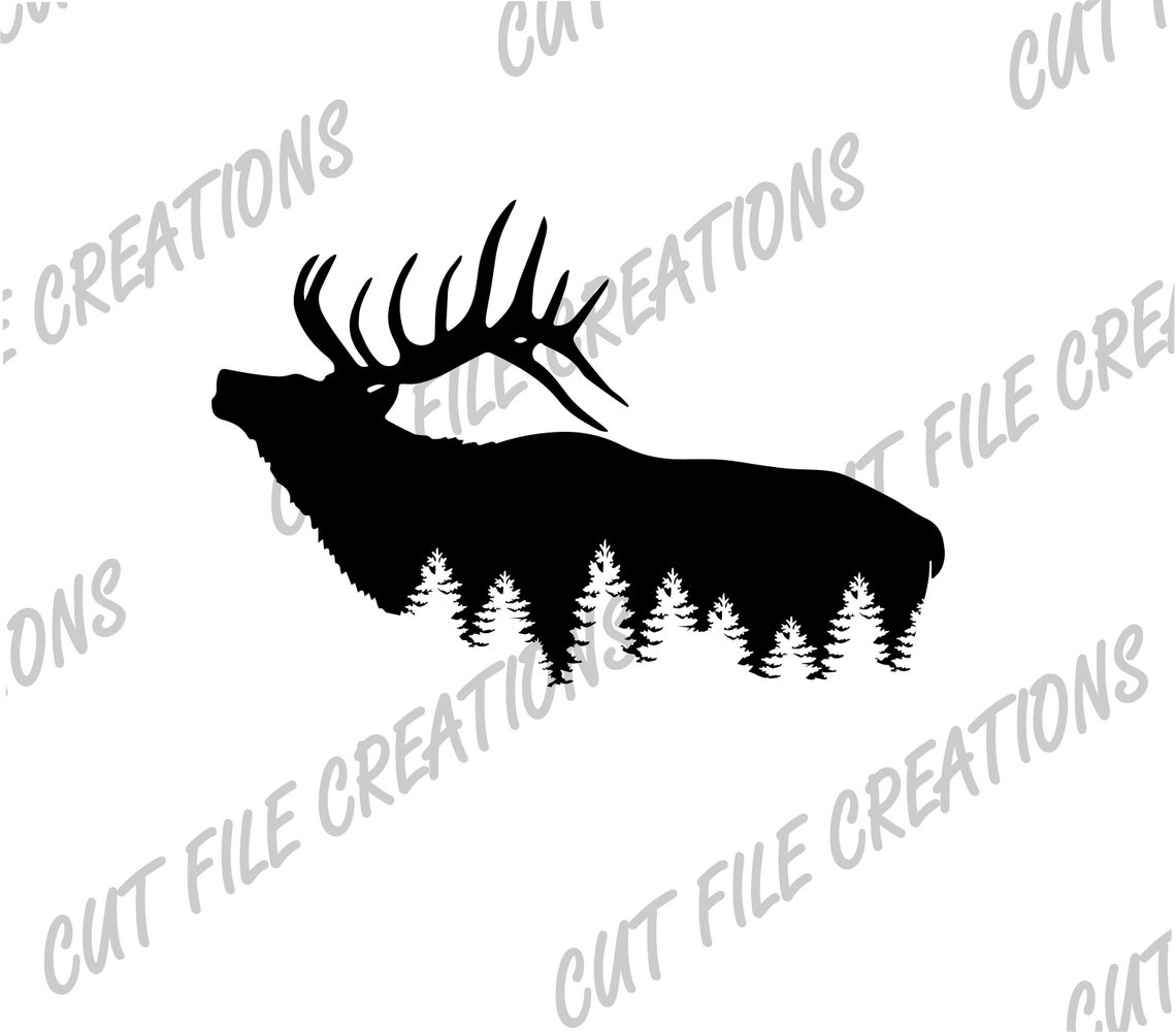 Elk SVG, Elk Silhouette SVG, Cut Files for Cricut, Sublimation Download ...