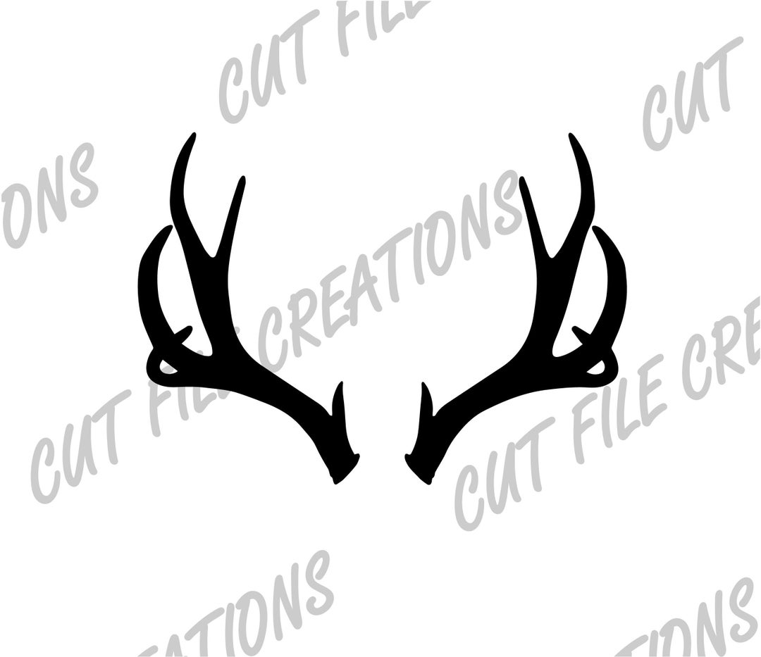 Deer Antlers SVG, Horns Silhouette Sign Digital Instant Download, Cut ...