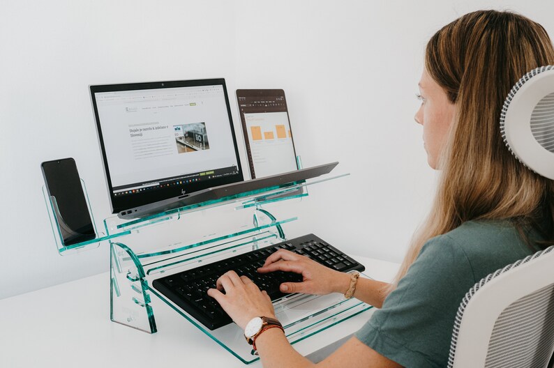 Laptop Desk Stand, Wood Laptop Stand, Desk Laptop Stand, Laptop Stand ...