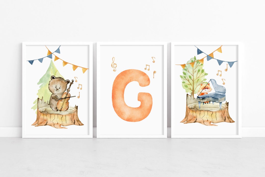 Musical Animals With Full Alphabet Digital Wall Art Printable - Etsy
