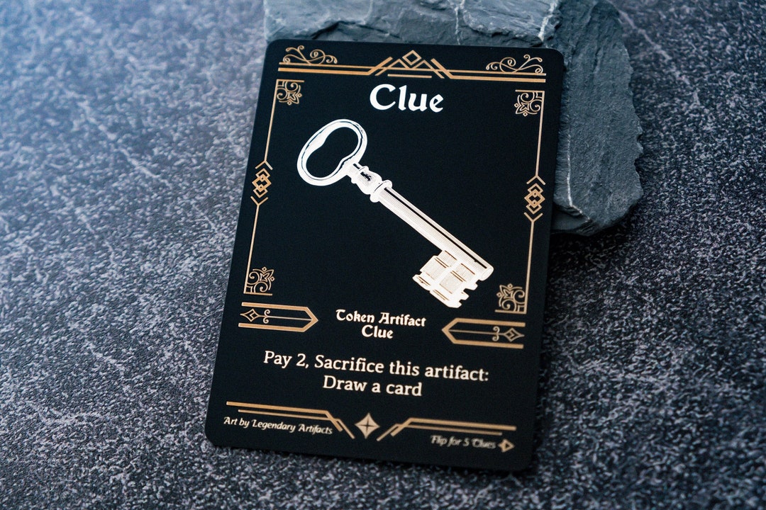Engraved Steel Clue Token, Double Sided MTG Tokens, MTG Alters, MTG ...