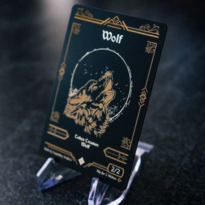 Engraved Steel Wolf Token, Double Sided MTG Tokens, MTG Alters, MTG ...