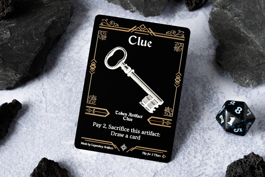 Engraved Steel Clue Token, Double Sided MTG Tokens, MTG Alters, MTG ...