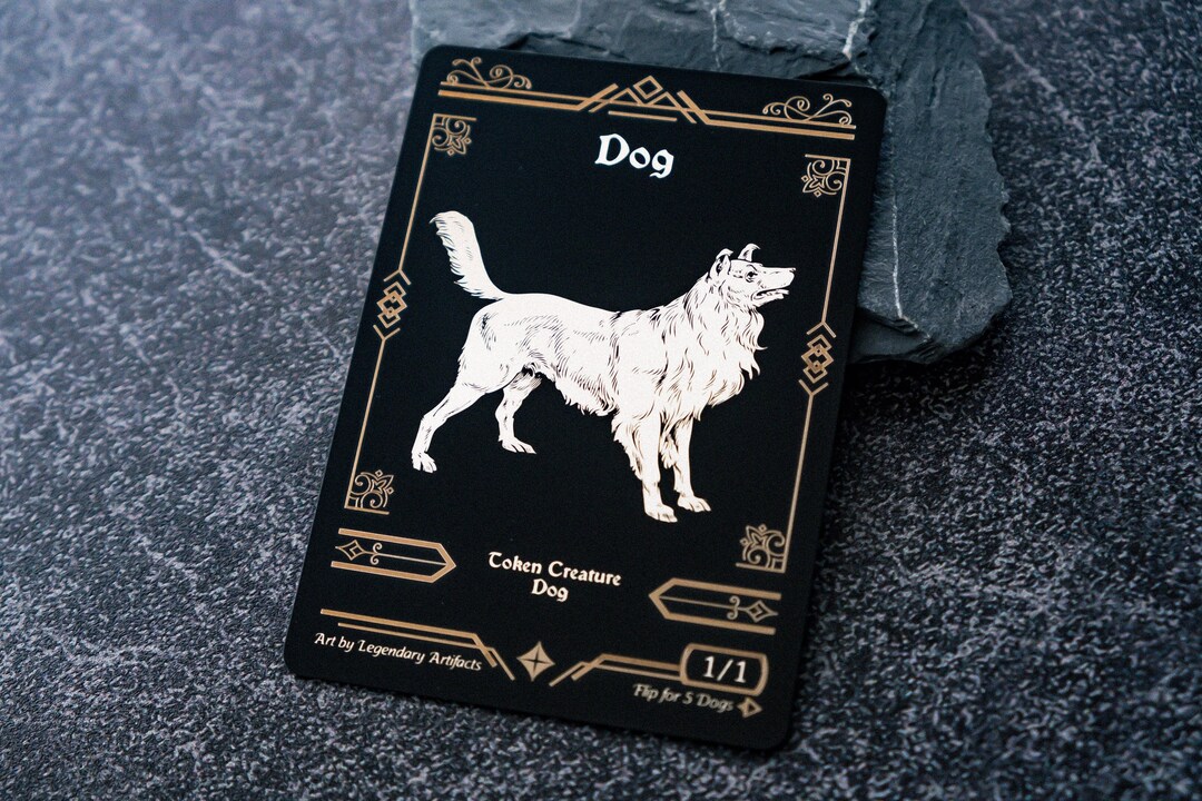 Engraved Steel Dog Token, Double Sided MTG Tokens, MTG Alters, MTG ...