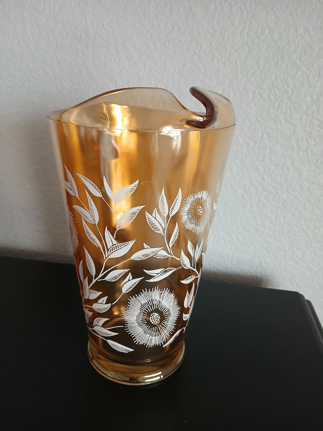 Vintage 1950's Jeanette Cosmos Pitcher Marigold Carnival Glass - Etsy