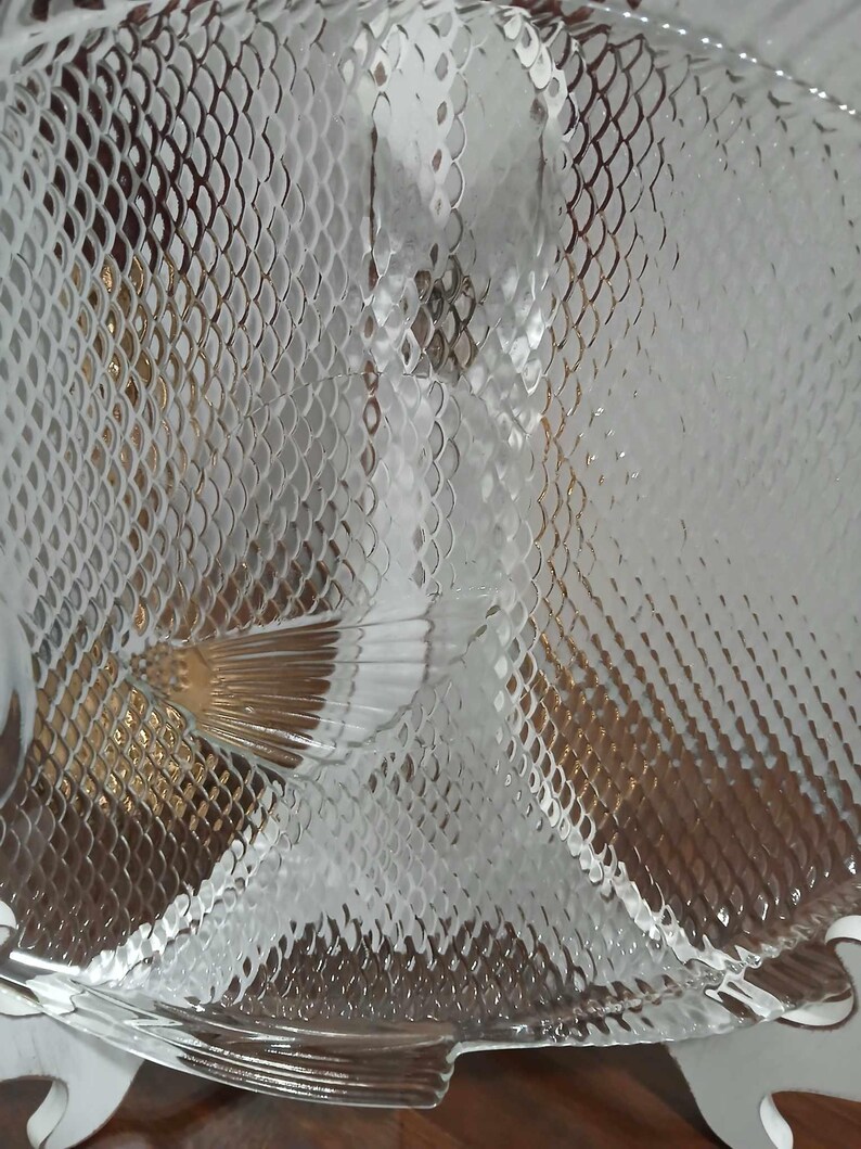 Large Pressed Glass Fish Shaped Serving Platter, Nautical Platter ...