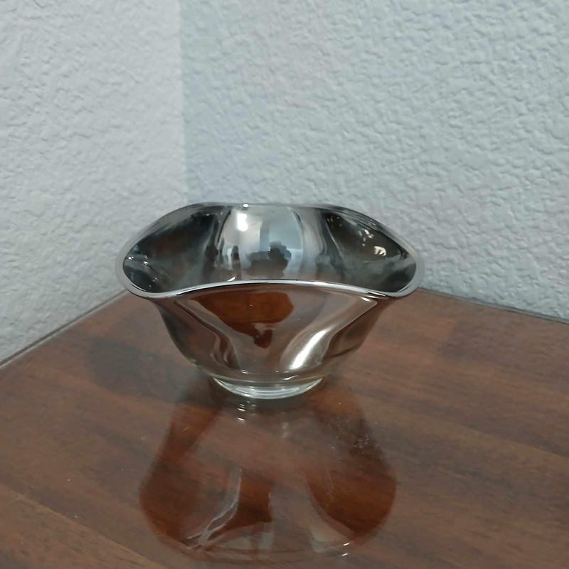 Silver and Glass Nut Bowl - Etsy