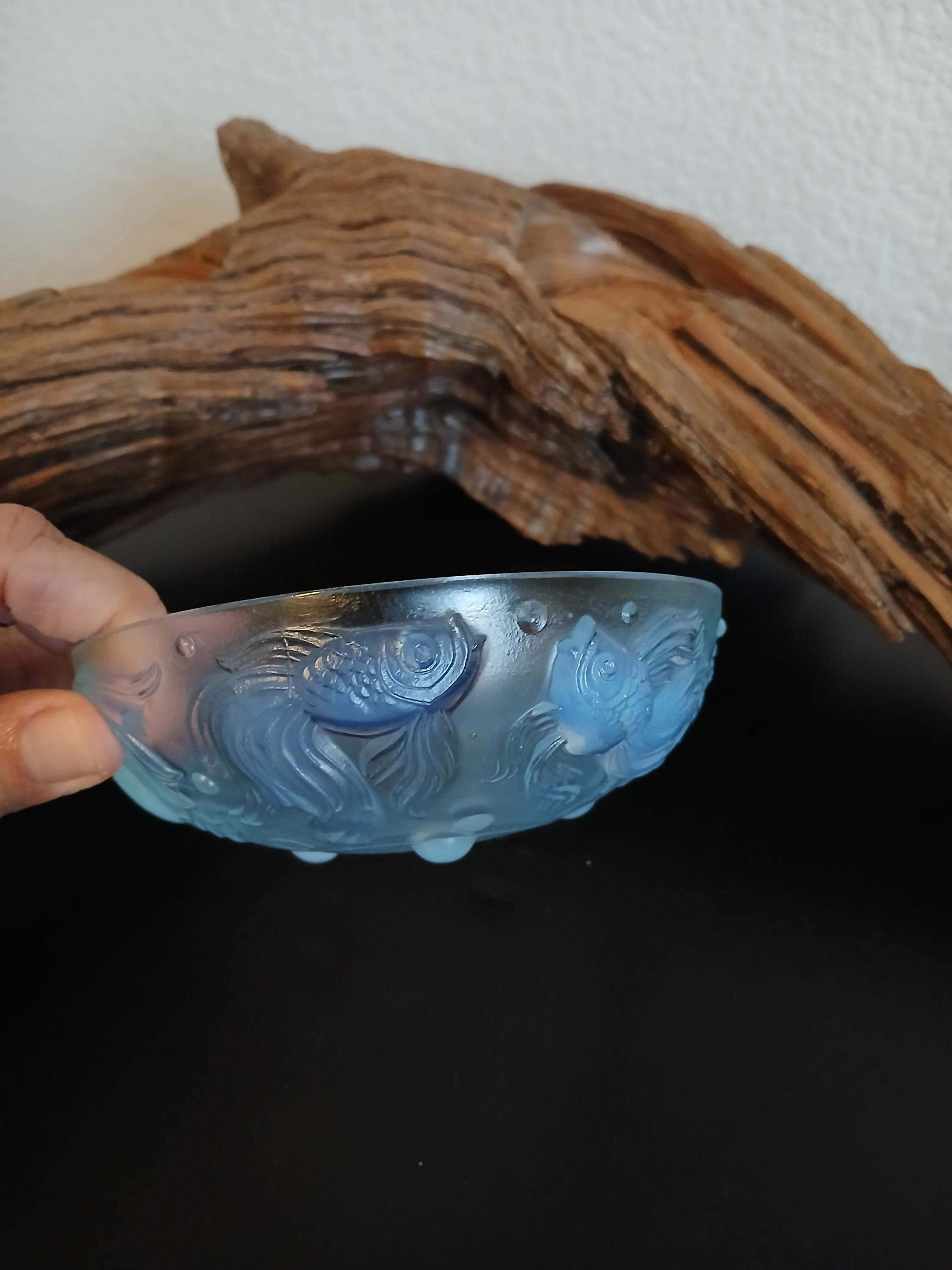 Sabino Art Opalescent Crystal Glass Fish Bowl - Etsy