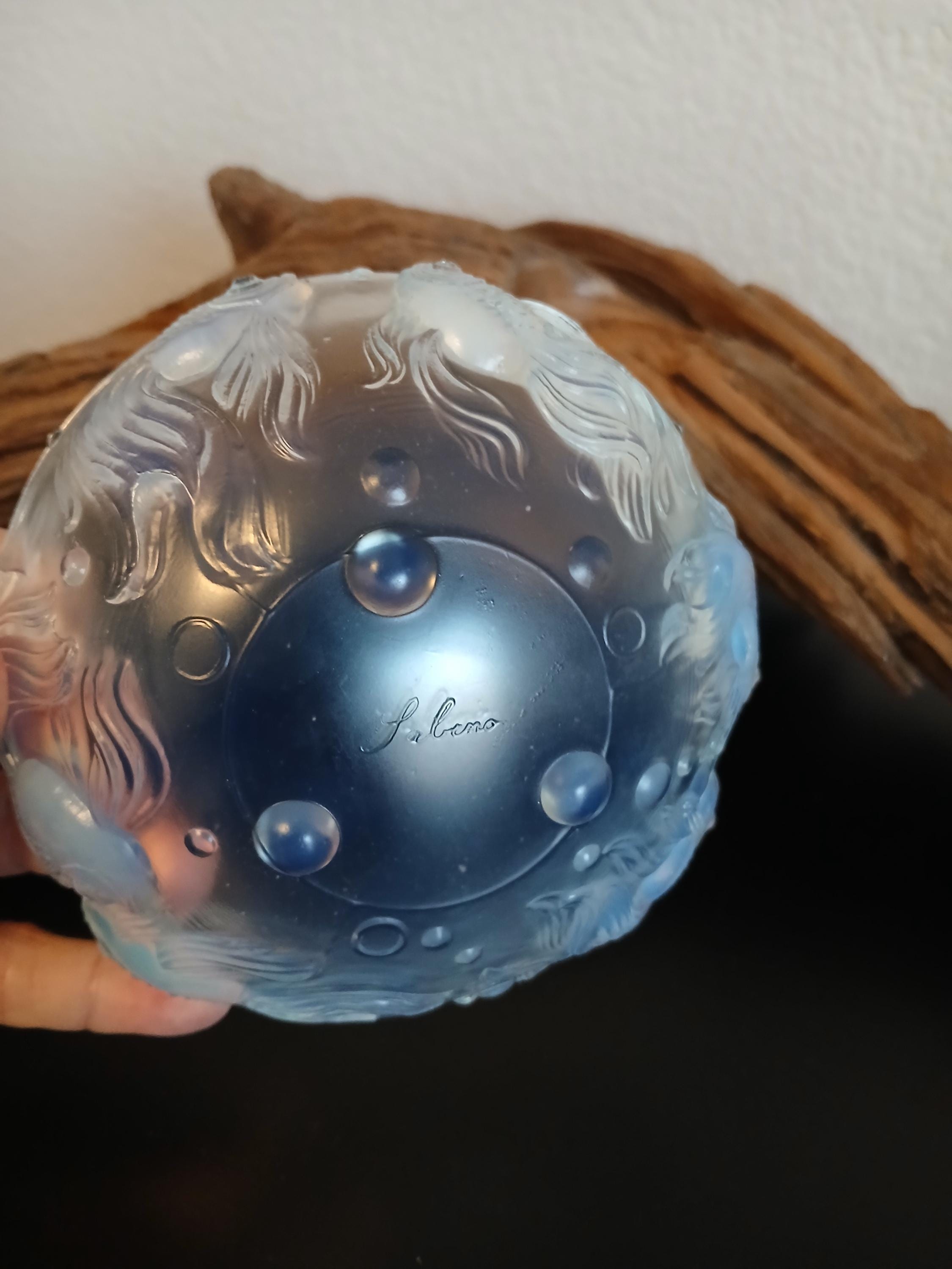 Sabino Art Opalescent Crystal Glass Fish Bowl - Etsy