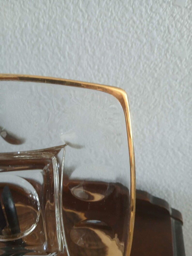 Vintage Mid Century 1960s Hazel Atlas Square Gold Rimmed Deviled Egg ...