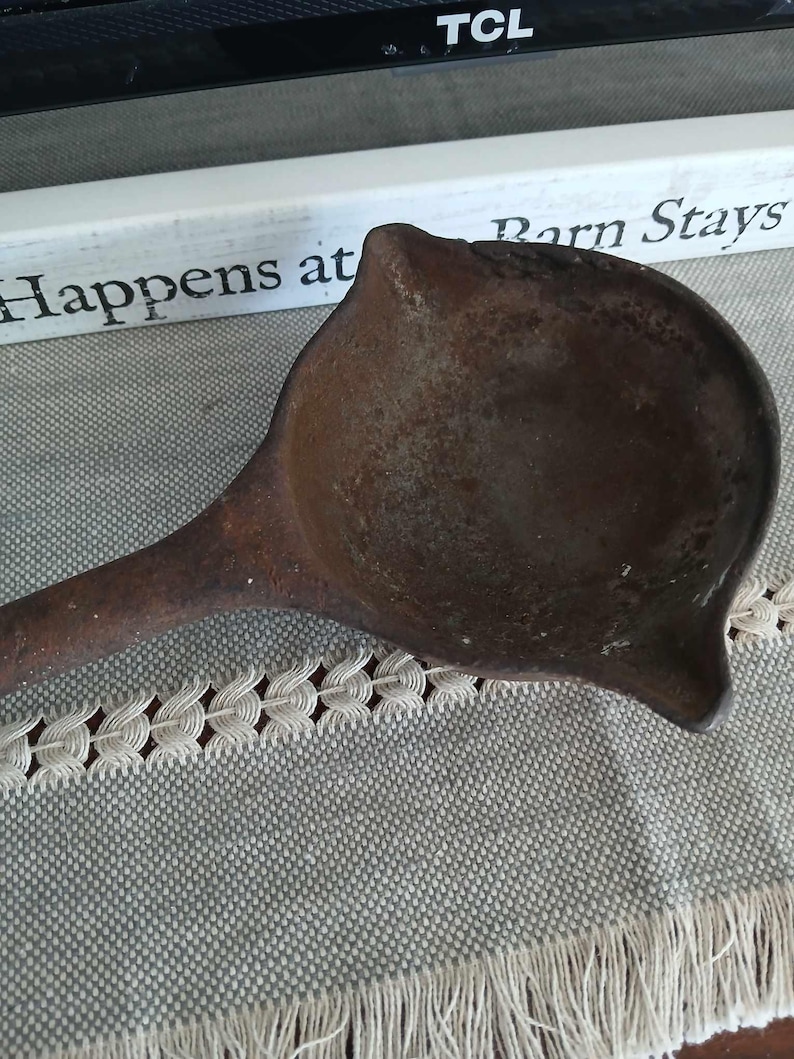 Antique Cast Iron Smelting Ladle Double Spout Holland USA Erie PA #4 ...