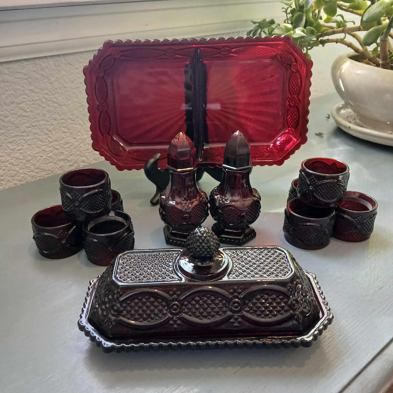 Red Butter Dish - Etsy