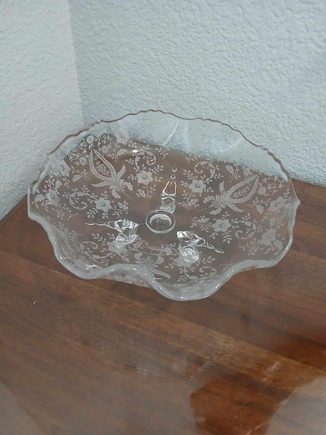 Vintage 1940's Elegant Viking Glass Prelude Pattern Etched With Center ...
