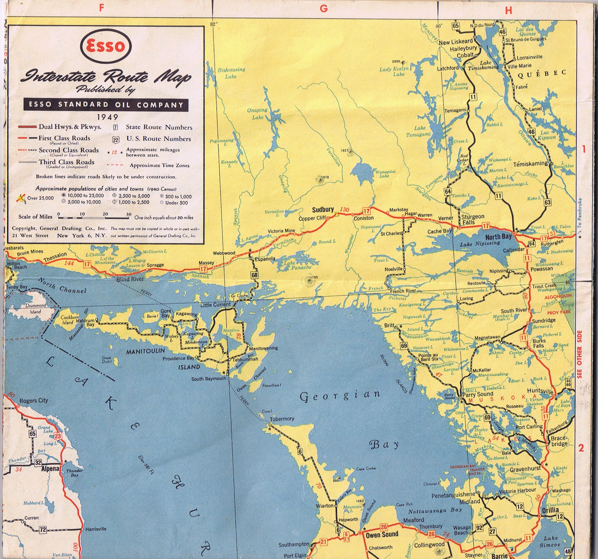 Esso 1949 Road Map, Northeast United States - Etsy