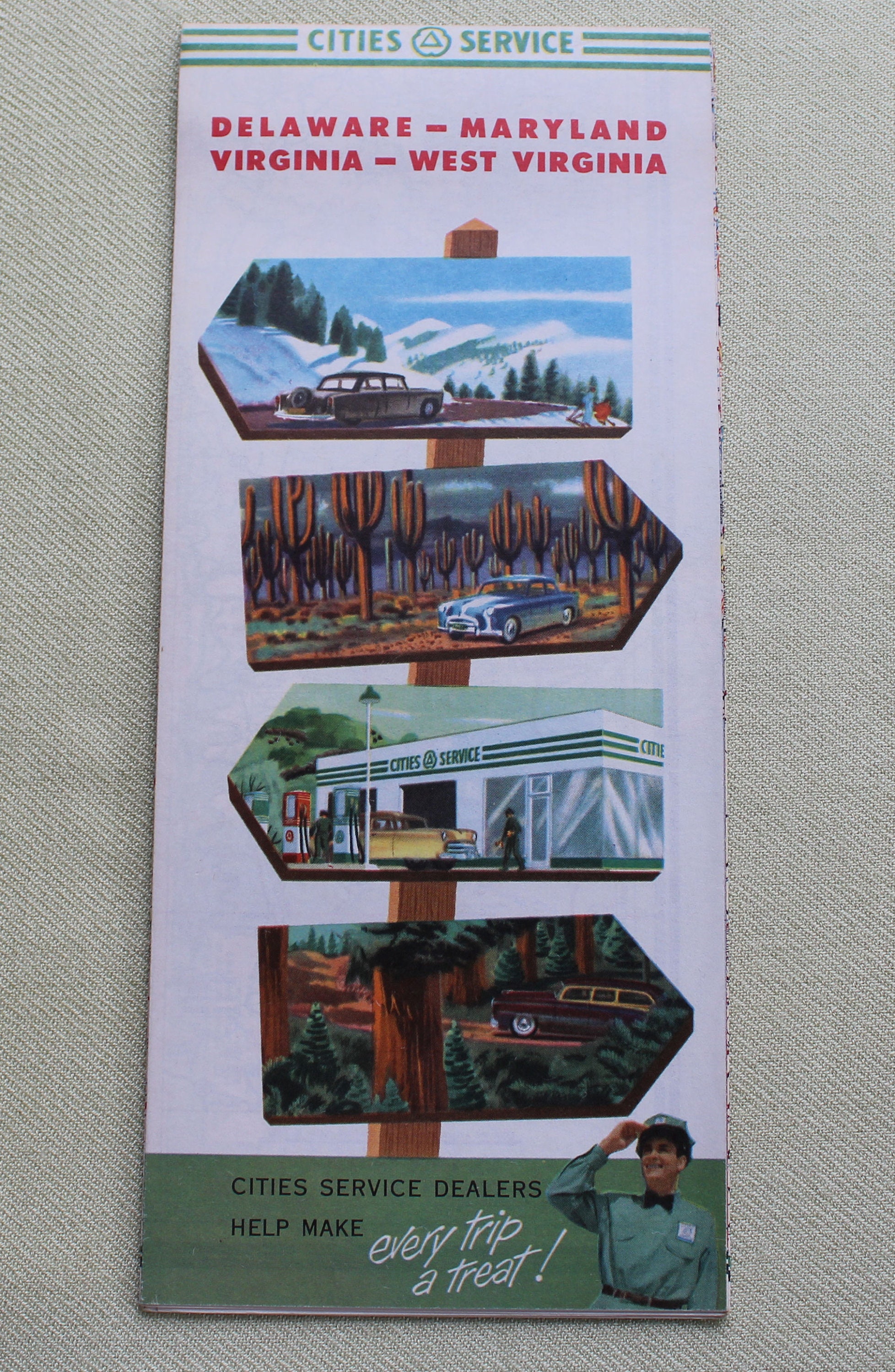 5 Cities Service Road Maps 1953 1955 - Etsy