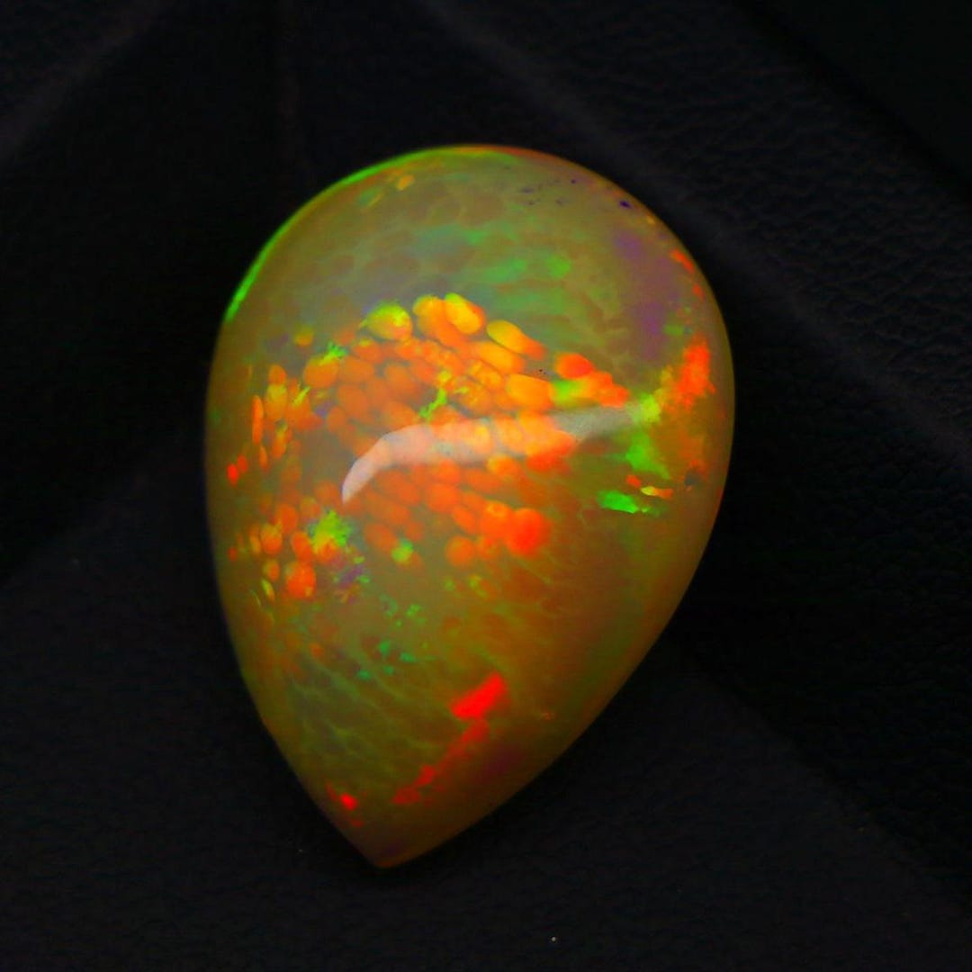 15.40 Ct Natural Ethiopian Honeycomb Fire Opal | Pear Cut Loose ...