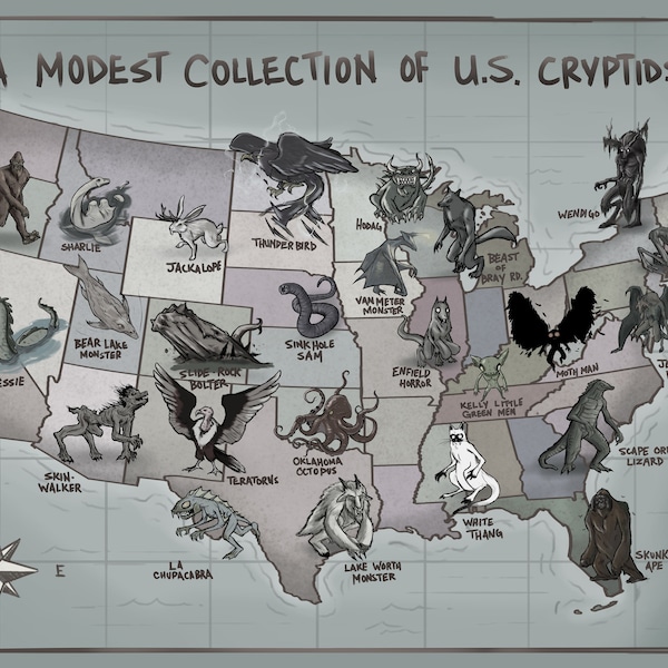 Cryptid Map - Etsy