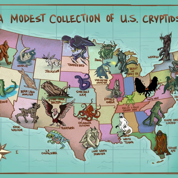 Cryptid Map - Etsy