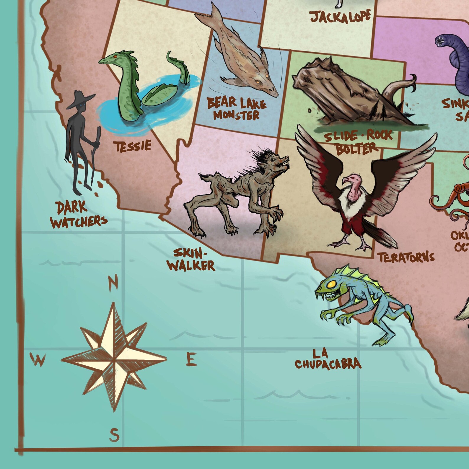 U.S. Cryptid Map - Etsy