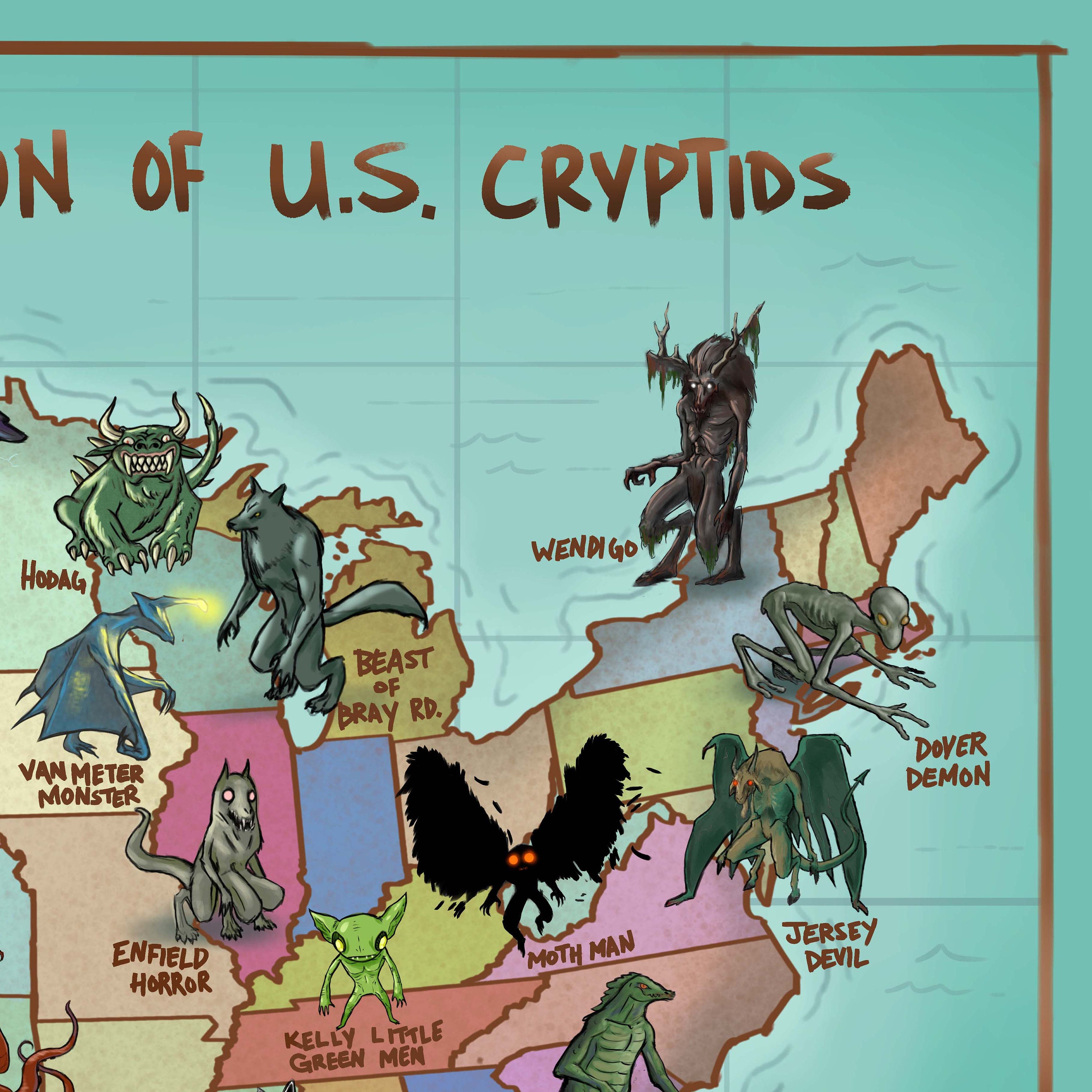 U.S. Cryptid Map - Etsy