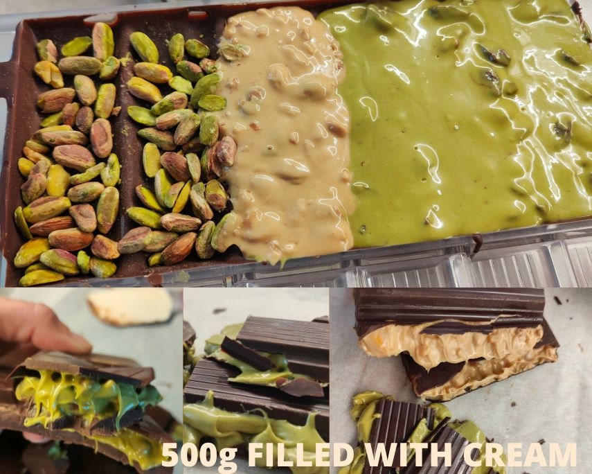 HUGE Viral Dubai Chocolate Bar Personalize Pistacchio Hazelnuts Caramel ...