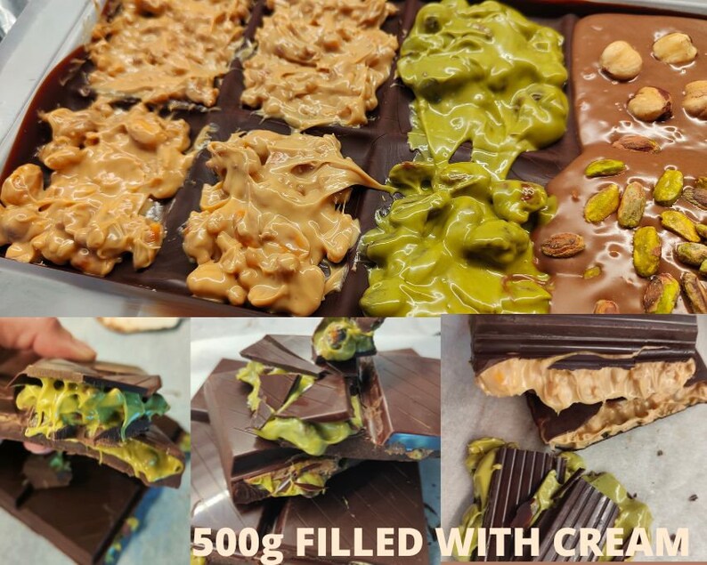 HUGE Viral Dubai Chocolate Bar Personalize Pistacchio Hazelnuts Caramel ...