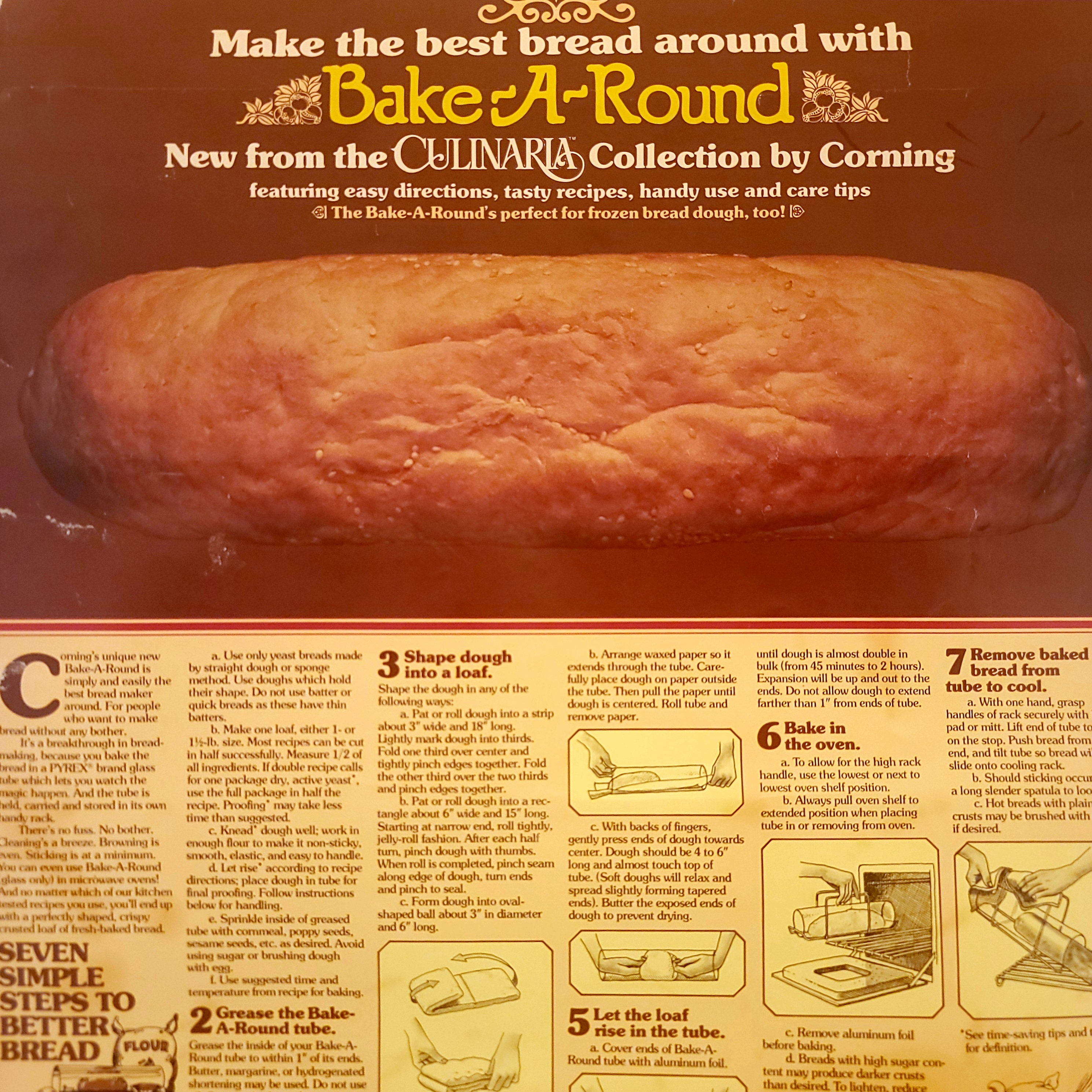 Pyrex bake a Round Glass French Bread Baking Tube With Chrome Holder ...