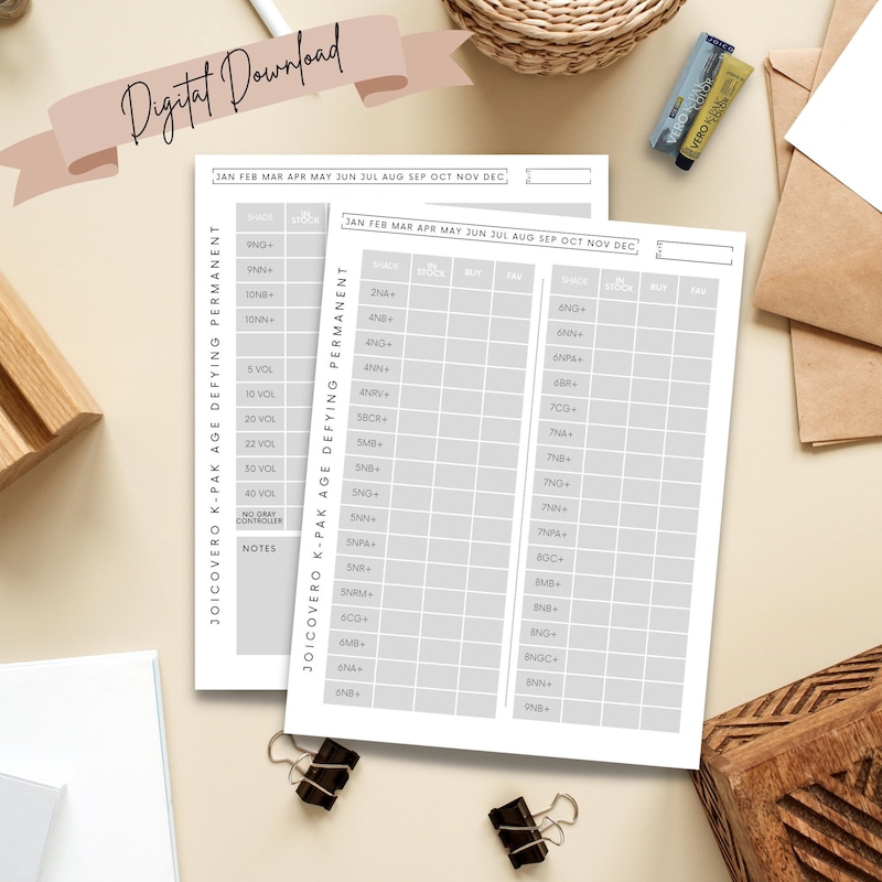 Hair Color Inventory Sheet - Etsy