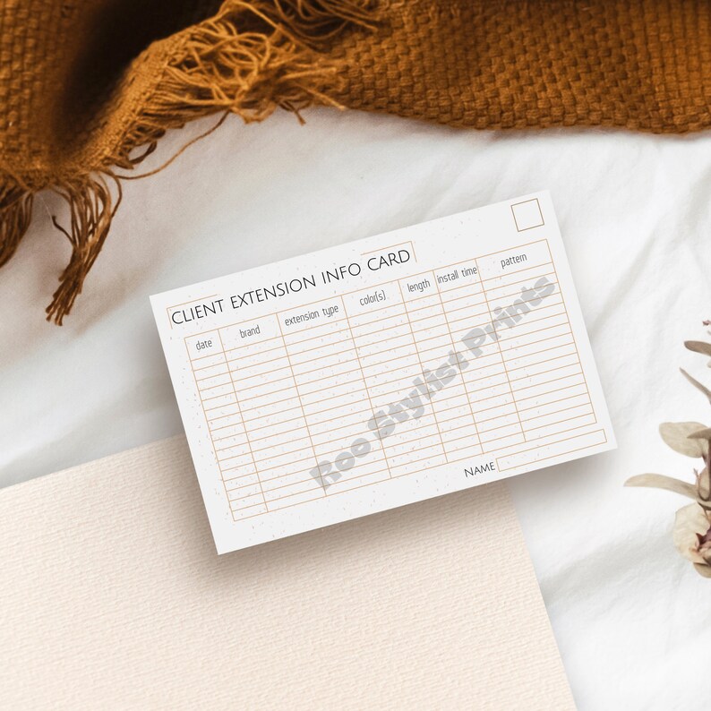 Salon Client Intake Form, Client History Template, Client Record ...