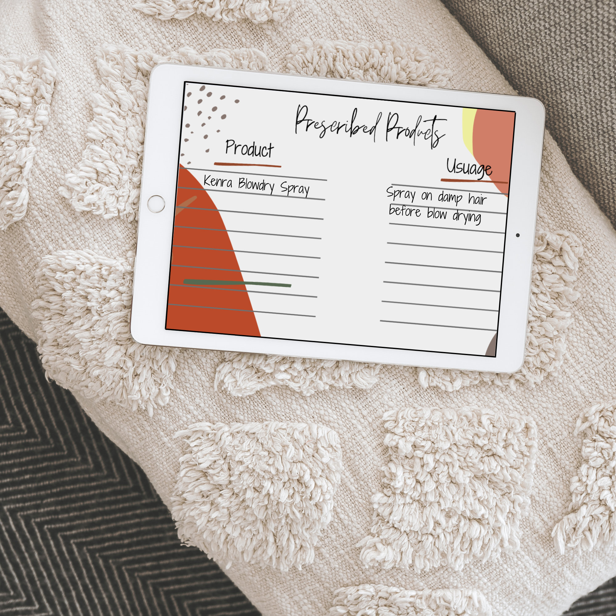 Hair Prescription Card, Product Infor Card, 6x4 Salon Client ...