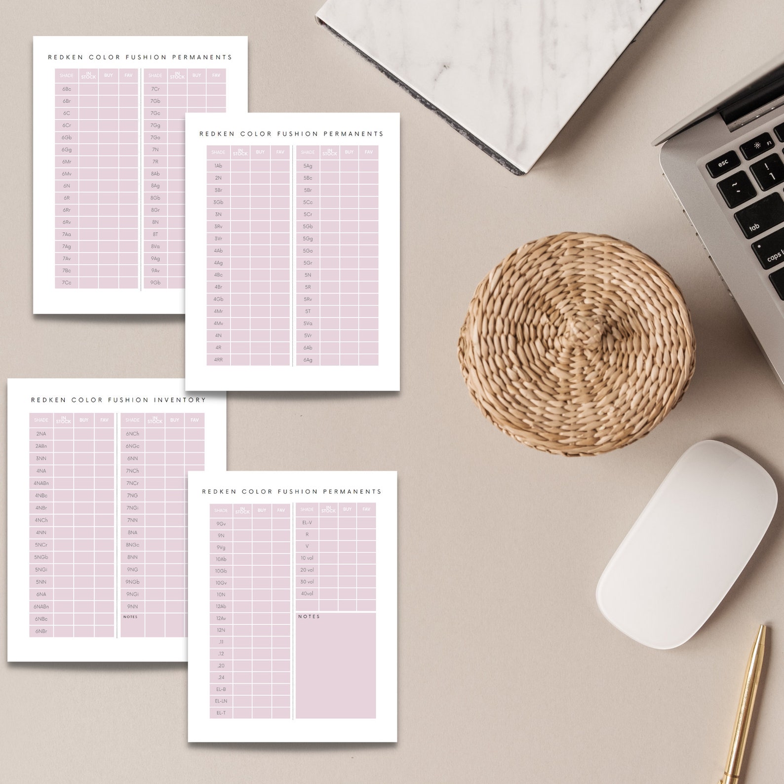 Redken Color Fusion Inventory List Template (PDF & JPEG) - Etsy
