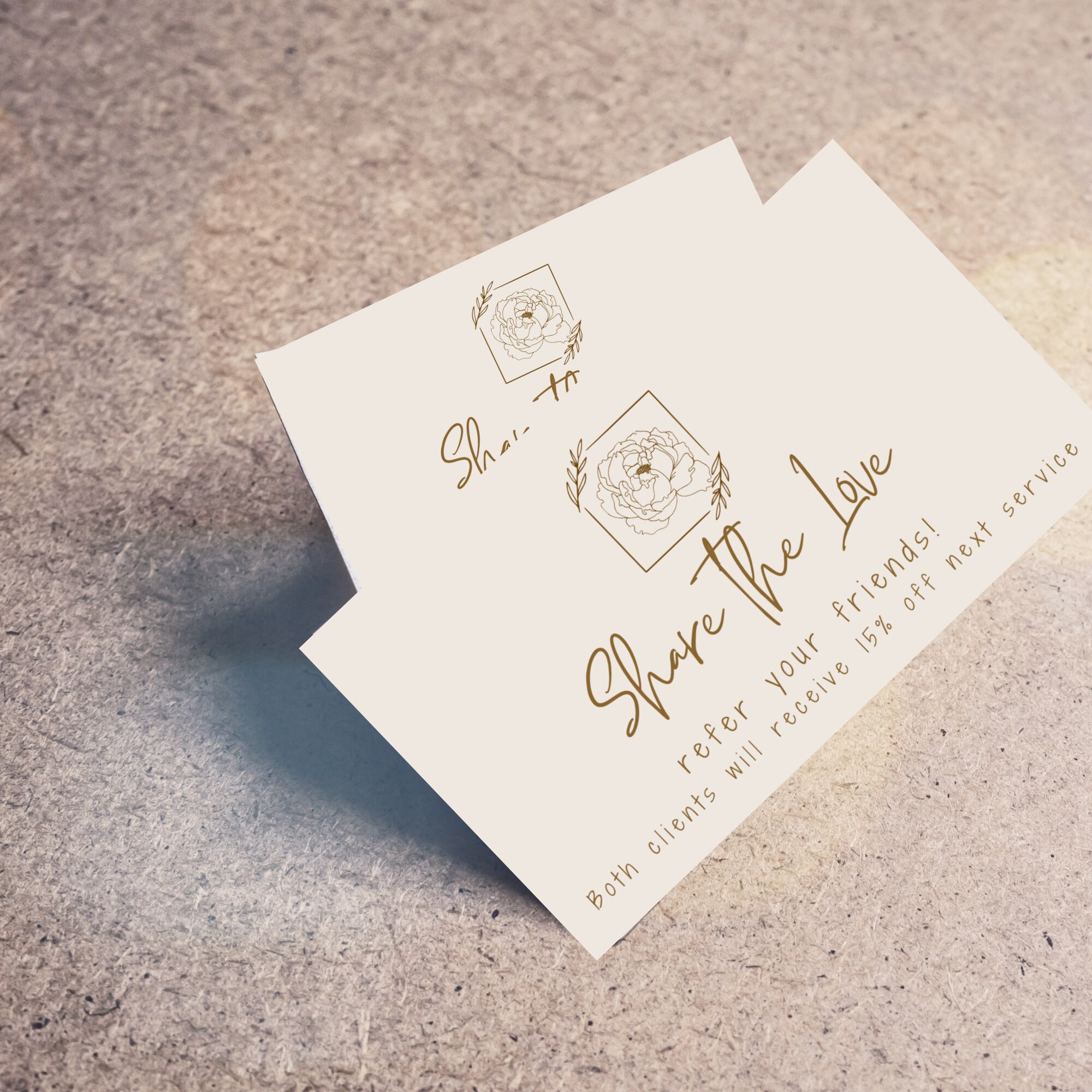 Editable Salon Referral Card, Referral Punch Card Soft Pink Refer a ...