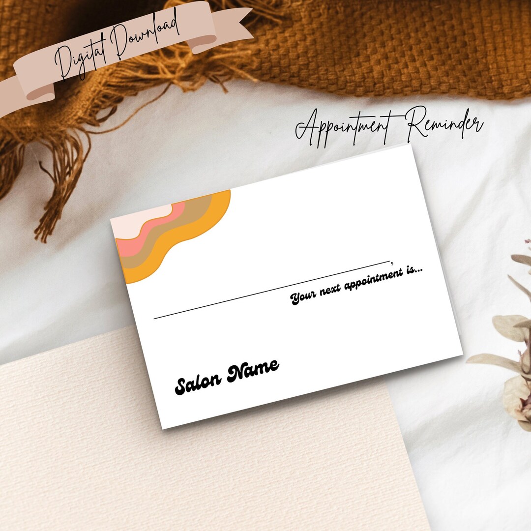 Retro Appointment Reminder, Your Next Appointment Is, Digital Download ...