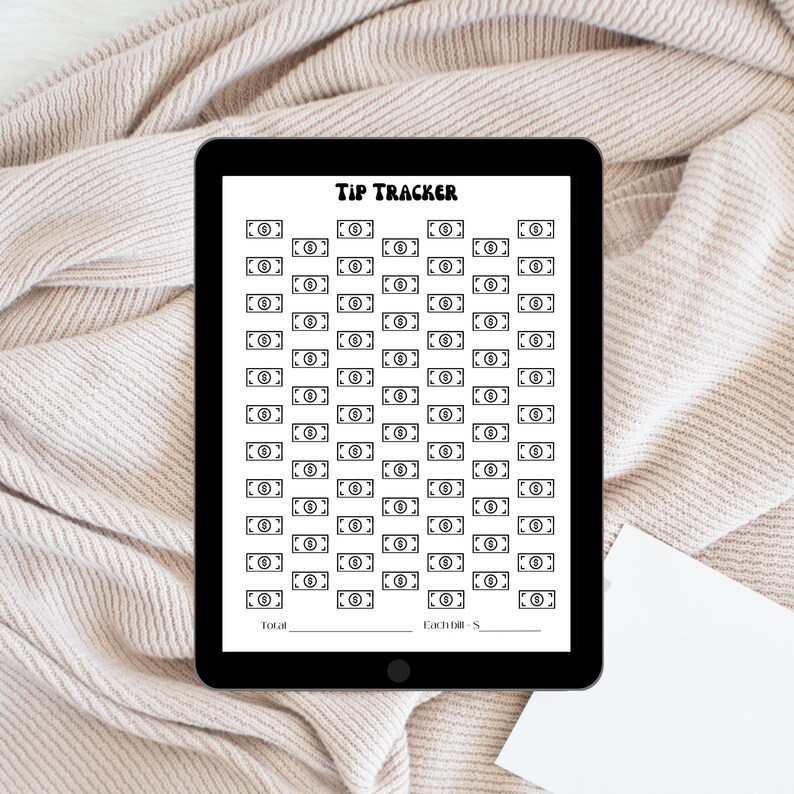Salon Tip Tracker Spreadsheet, Finance Pages, Color in Budget Chart ...