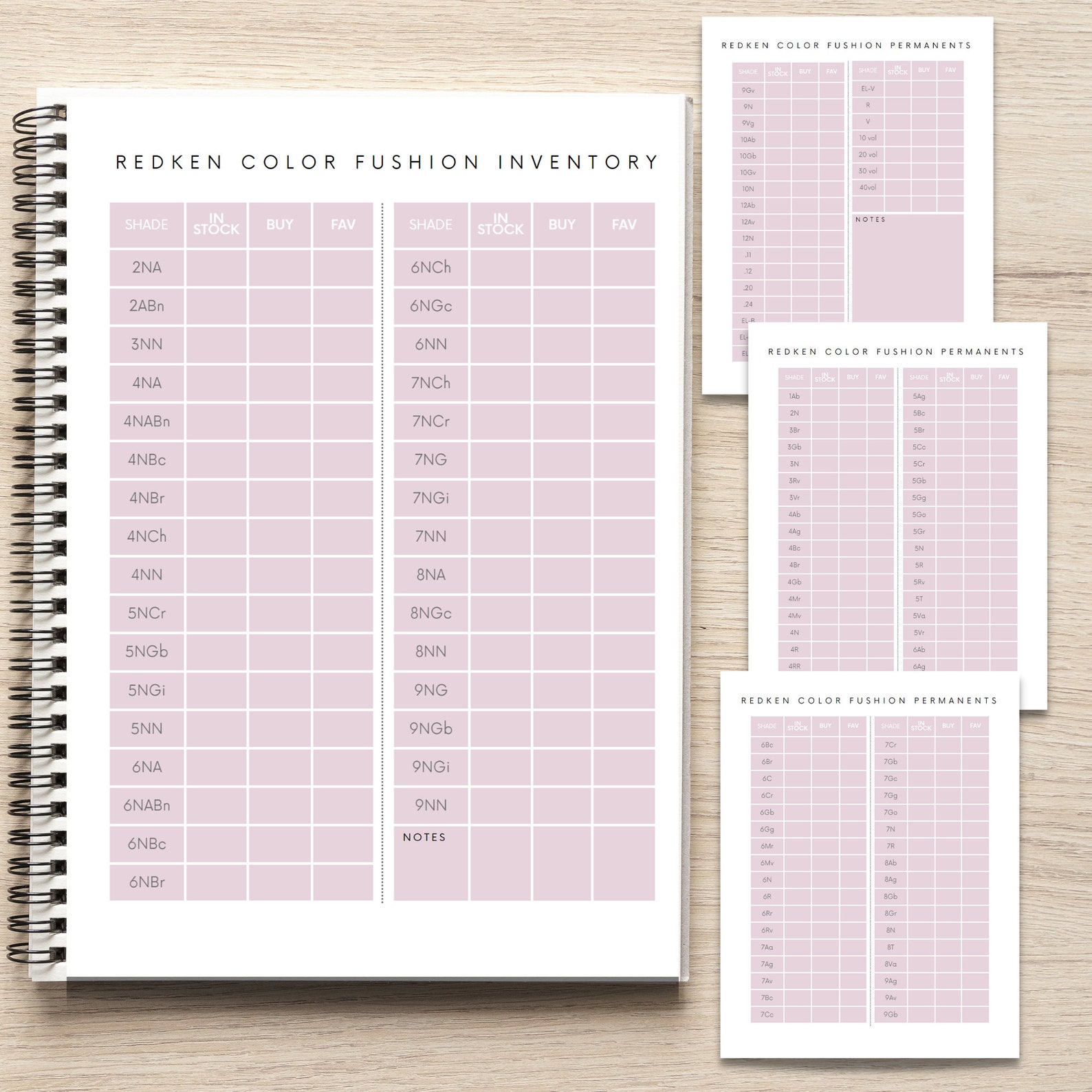 Redken Color Fusion Inventory List Template (PDF & JPEG) - Etsy