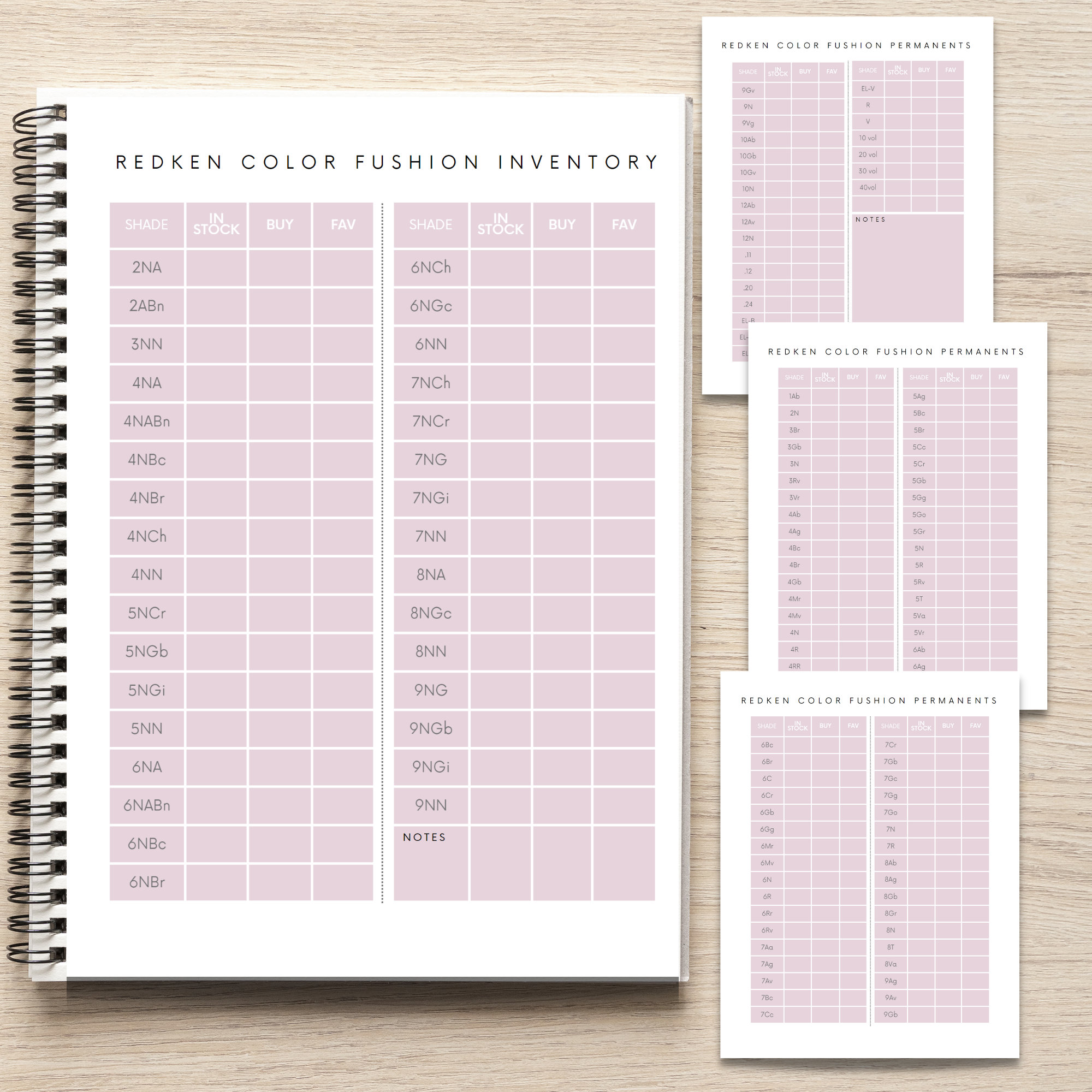 Redken Color Fusion Inventory List Template (PDF & JPEG) - Etsy